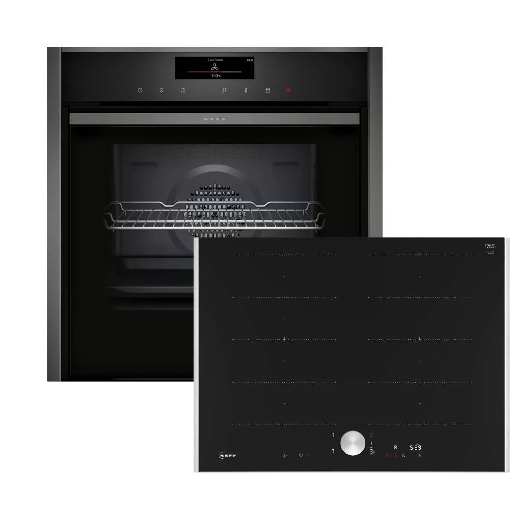 Set Cuptor electric incorporabil NEFF B48FT68G0 + Plita cu inductie ...