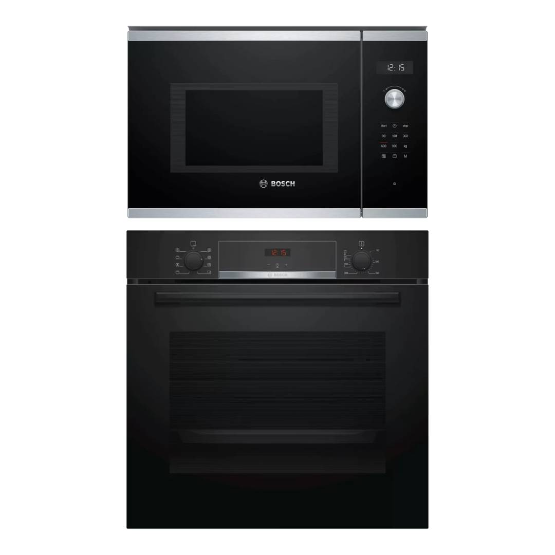 Set Cuptor electric incorporabil BOSCH HBA553BA0 + Cuptor cu microunde ...