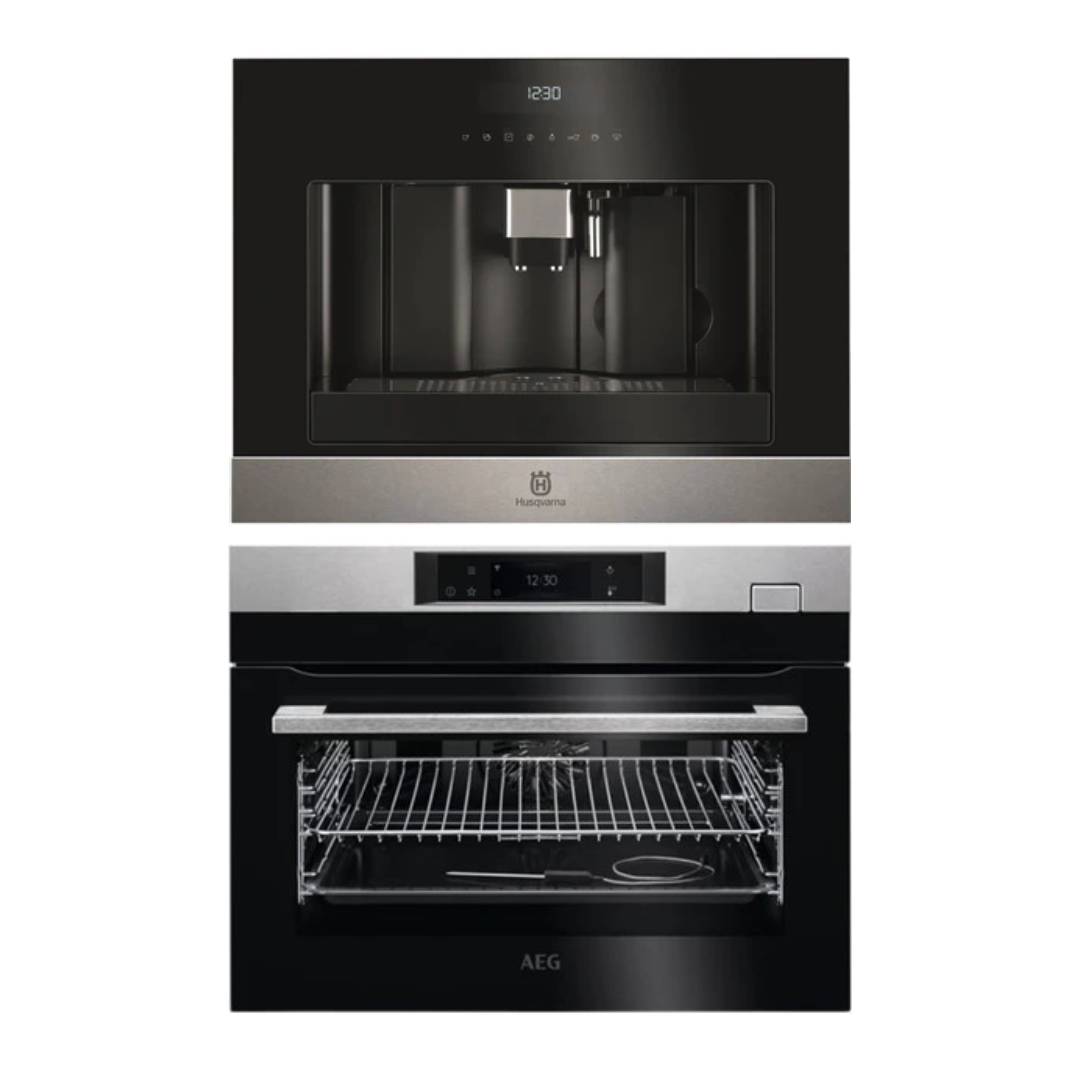 Set Cuptor electric compact incorporabil AEG KSK788280M + Espressor ...