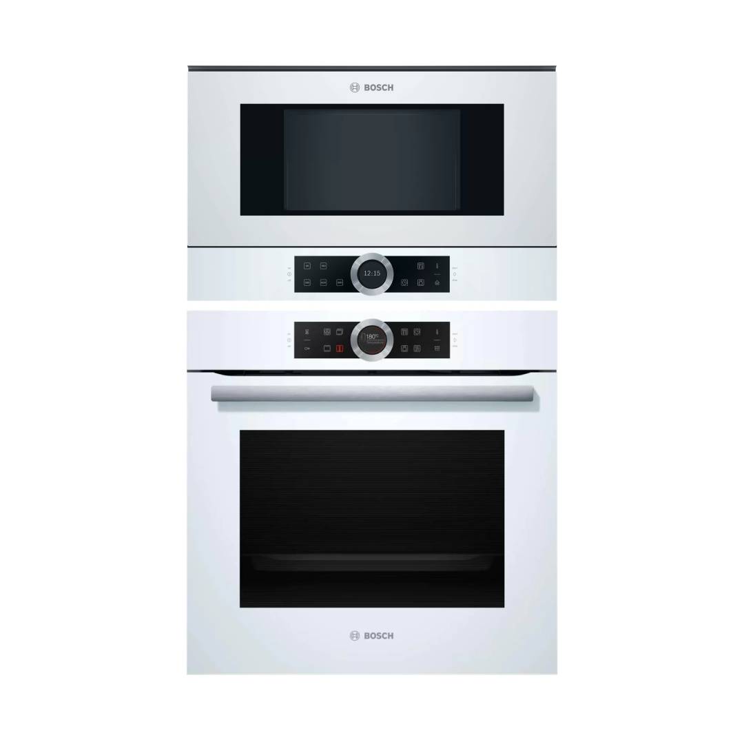 Set Cuptor electric incorporabil BOSCH HBG675BW1 + Cuptor cu microunde ...